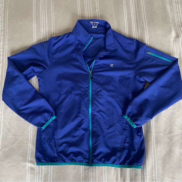 Champion | Jackets & Coats | Champion Blue Windbreaker Jacket | Poshmark